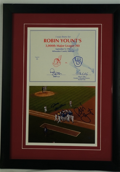 Lot Detail - Robin Yount Bud Selig & Jim Gantner Signed 3,000th Hit Display Lot Detail - Robin Yount Bud Selig & Jim Gantner Signed 3,000th Hit Display