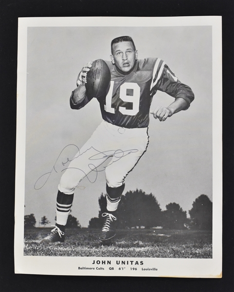 Lot Detail Johnny Unitas Autographed 8x10 Photo